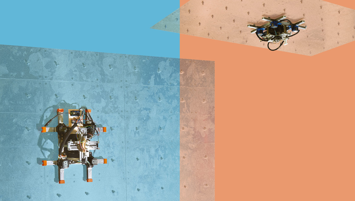 Robots that Move Freely Across Walls and Ceilings to Realize Optimum ...